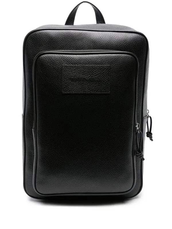 Emporio Armani Leather Backpack - Black