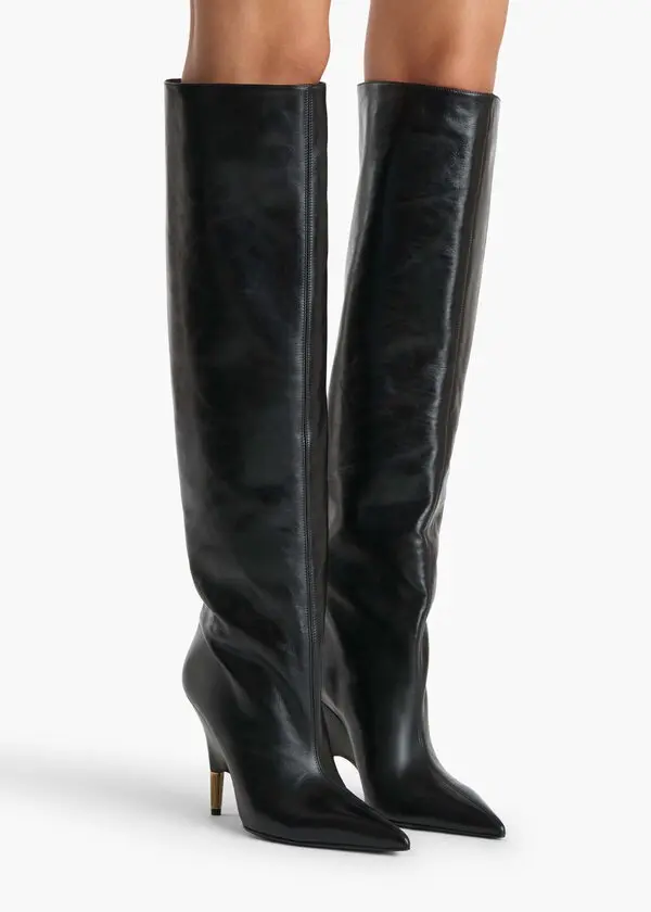 Khaite Bella Knee-high Leather Boots - Black