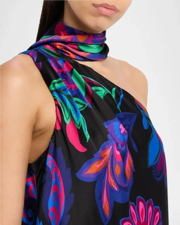 Ramy Brook Dolly Asymmetric Floral-print Mini Dress