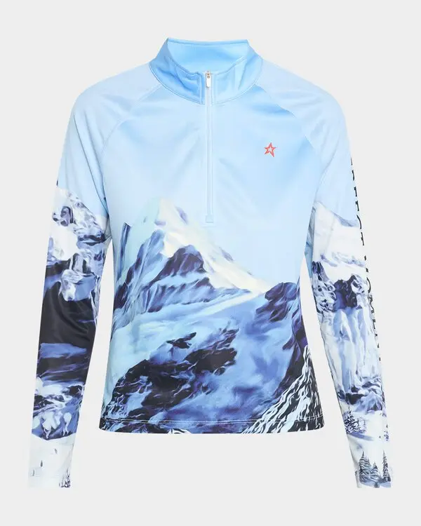 Perfect Moment Printed Quarter-zip Ski Base Layer - Ski Lift B