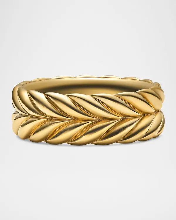 David Yurman Chevron Band Ring In 18k - Gold