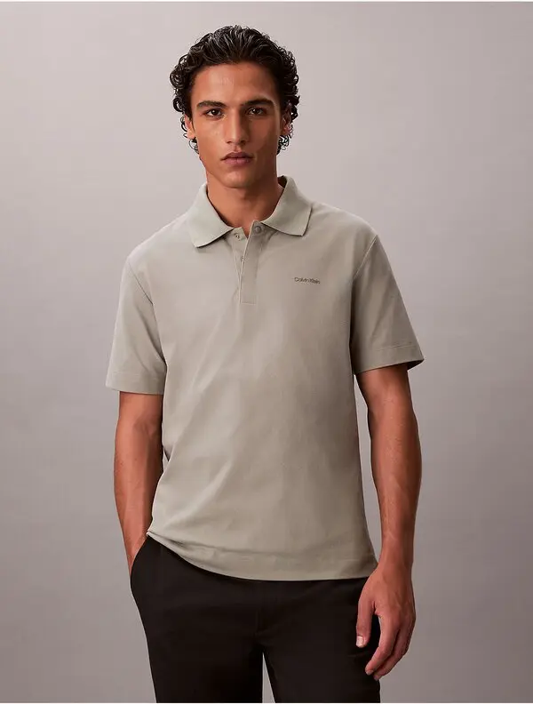 Calvin Klein Cotton Blend Pique Classic Polo Shirt - Shadow
