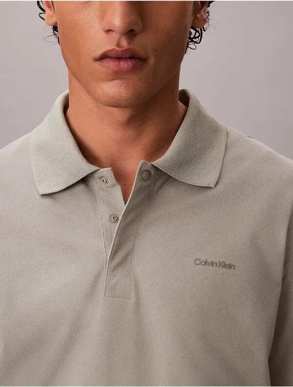 Calvin Klein Cotton Blend Pique Classic Polo Shirt - Shadow