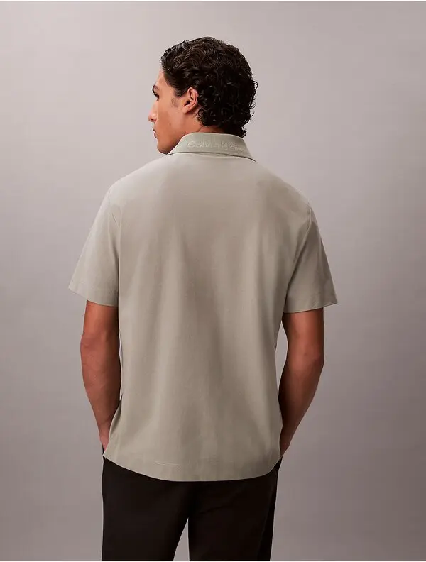 Calvin Klein Cotton Blend Pique Classic Polo Shirt - Shadow