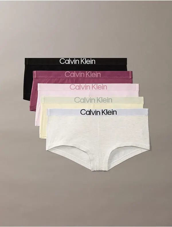 Calvin Klein Extra Soft Cotton Stretch 5-pack Boyshort - Craddle Pink Multi