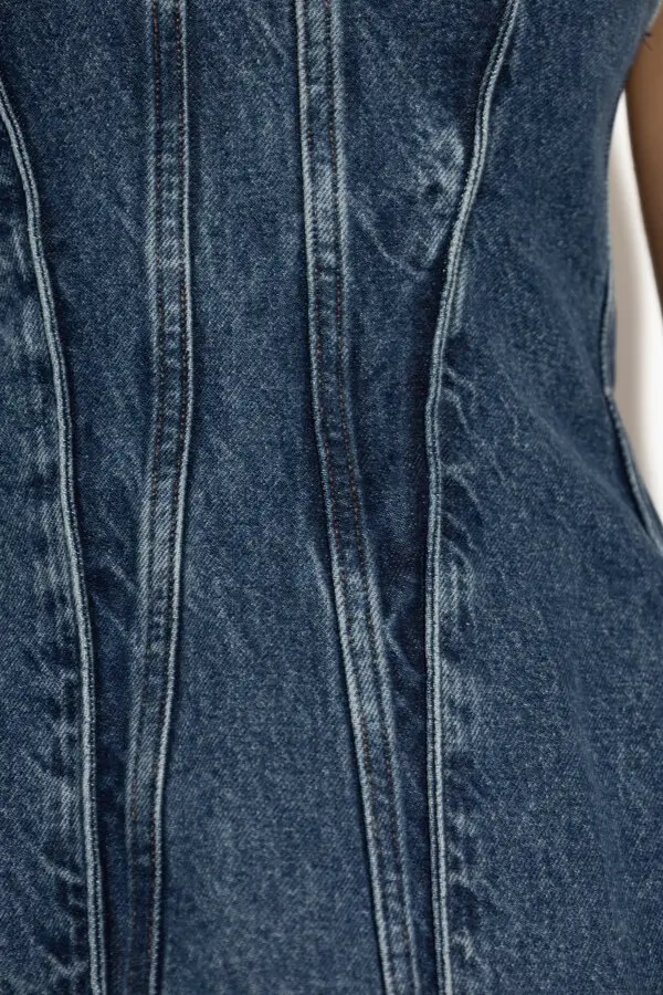 AGOLDE Strapless Denim Top - Blue