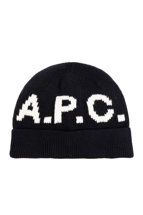 A.p.c. Logo Knit Beanie - Black