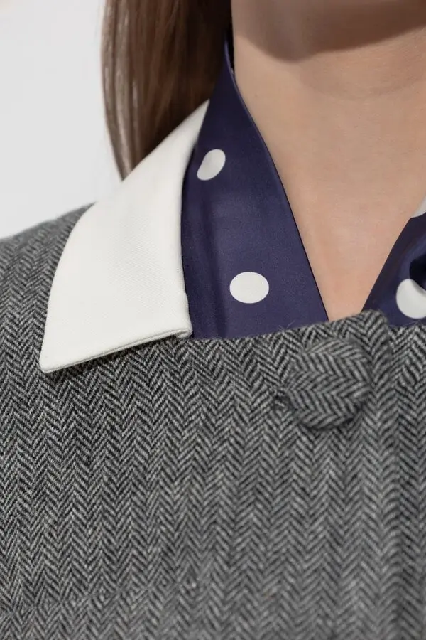 SELF-PORTRAIT Blazer With Detachable Scarf - Grey