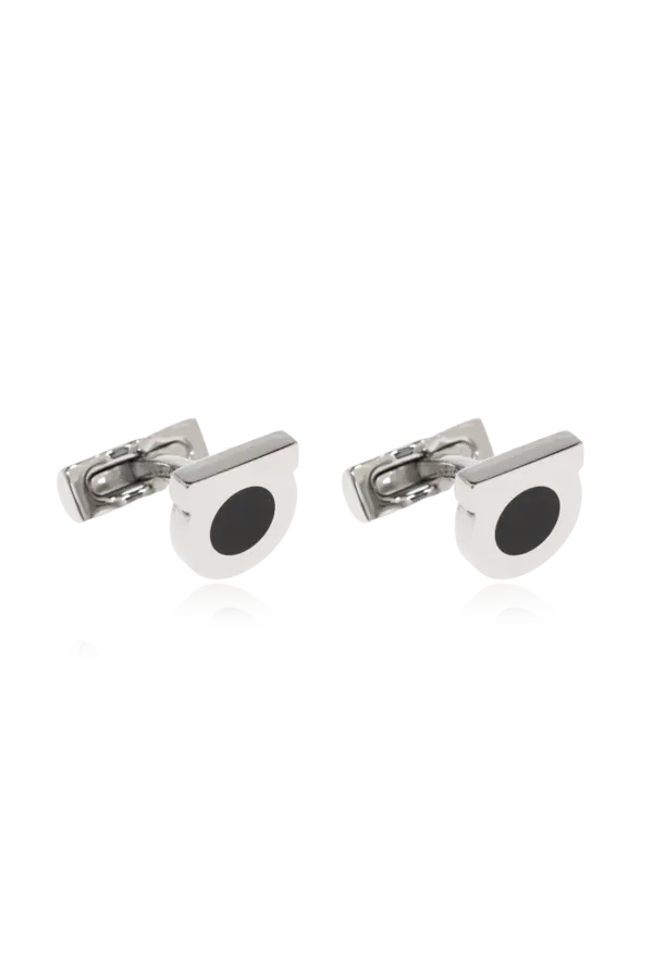 FERRAGAMO Cufflinks In The Shape Of A Logo - Silver