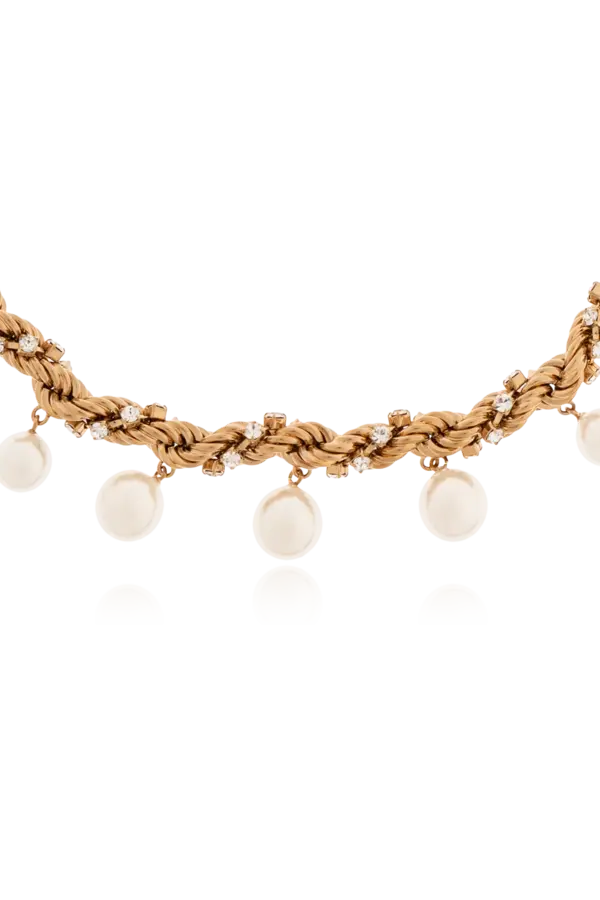 Marni Short Necklace With Crystals And Pearls