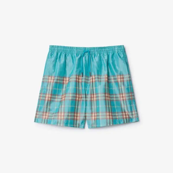 Burberry Gradient Check Swim Shorts - Atom Blue