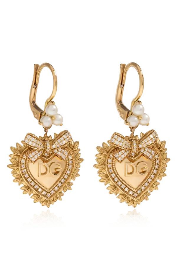 Dolce & Gabbana Heart-shaped Yellow Earrings - Gold