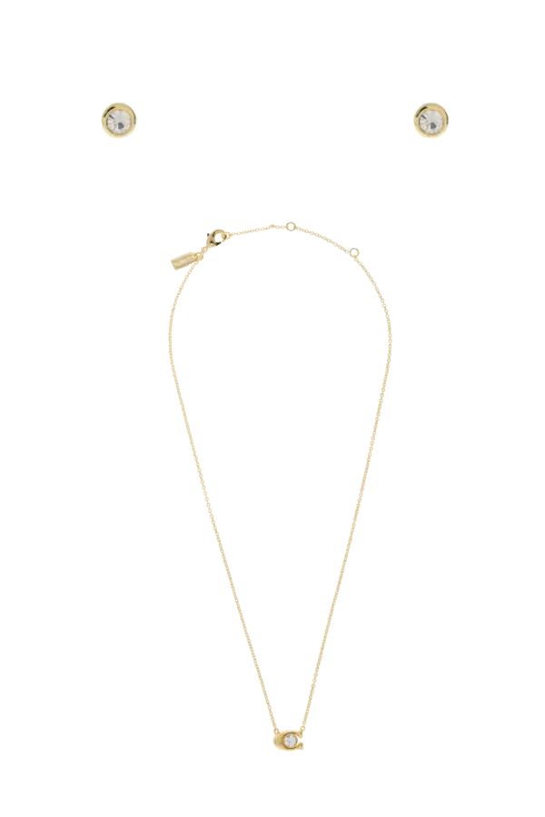 COACH Earrings And Necklace Set - Gold