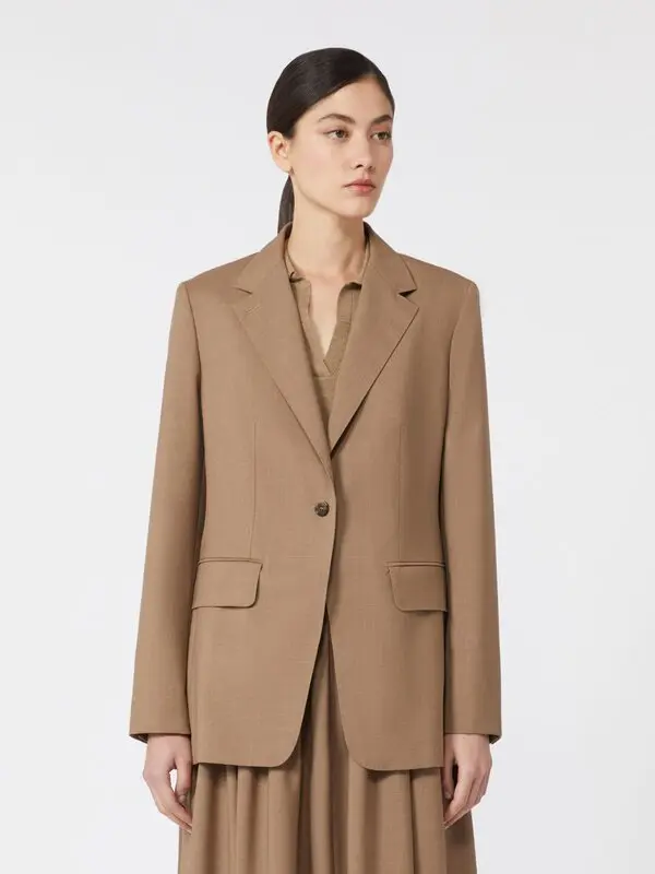 Max Mara Single-breasted Wool Blazer - Hazelnut Brown
