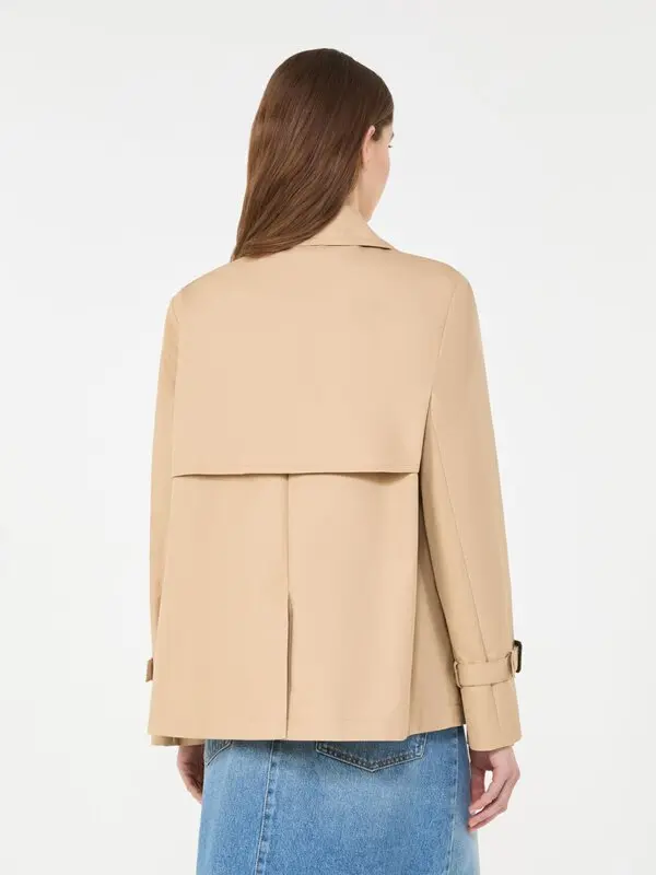 Max Mara Cropped Water-repellent Gabardine Trench Coat - Beige