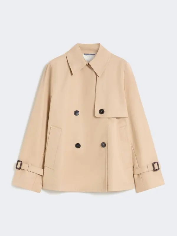 Max Mara Cropped Water-repellent Gabardine Trench Coat - Beige