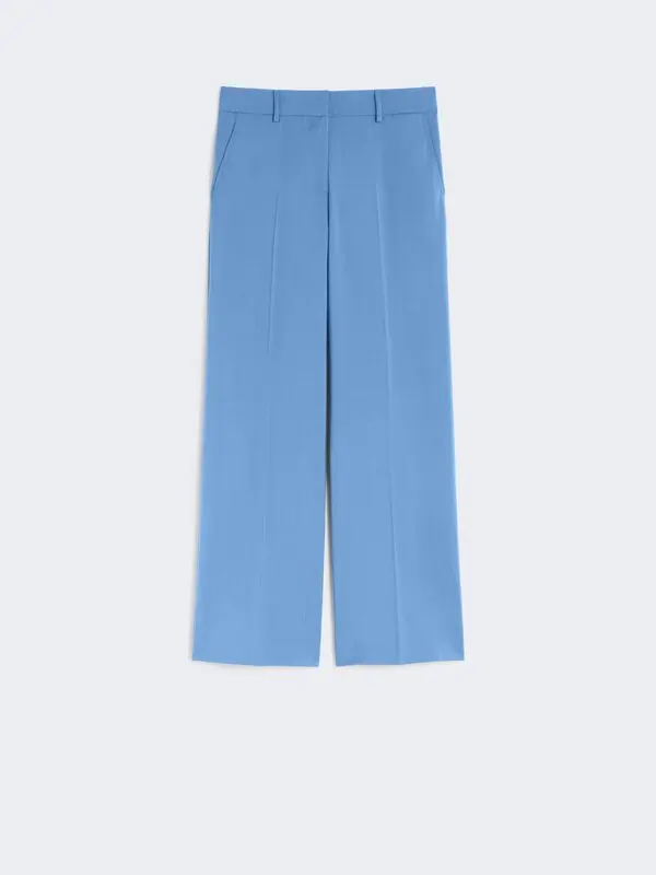 Max Mara Wool Palazzo Trousers - Light Blue