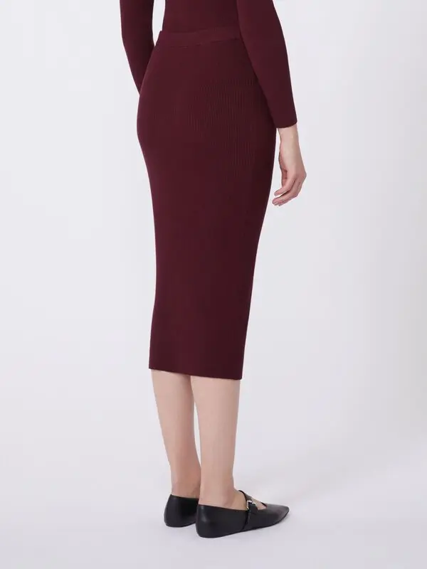Max Mara Viscose Pencil Skirt - Bordeaux