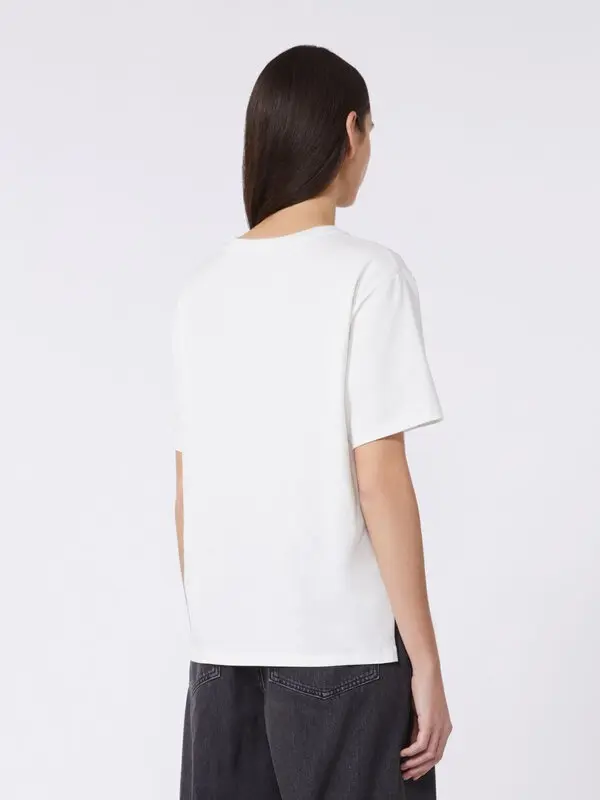 Max Mara Cotton T-shirt With Embroidered Detail