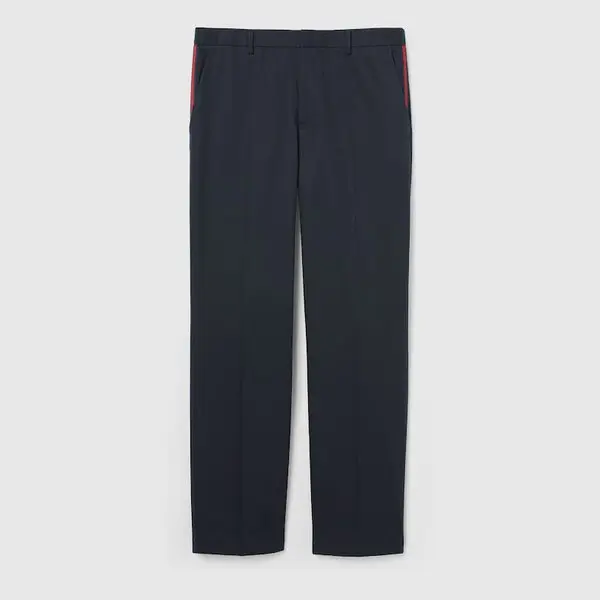 Gucci Cotton Twill Pant With Web Detail