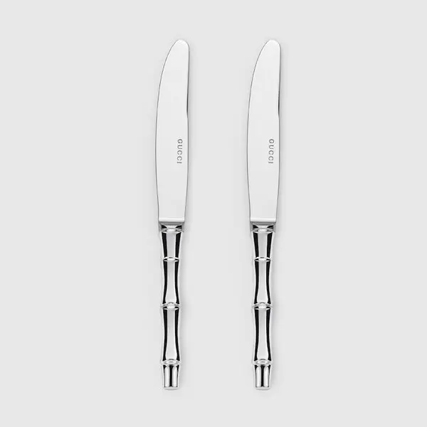 Gucci Dessert Knives With Bamboo Motif, Set Of Two - Black