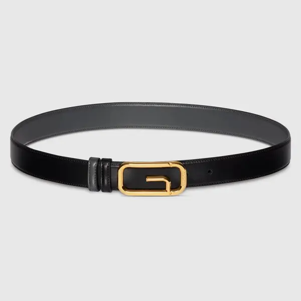 Gucci Reversible Belt With Square G Buckle - Black