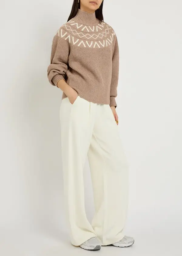 Varley Fair Isle Knit Jumper - Brown