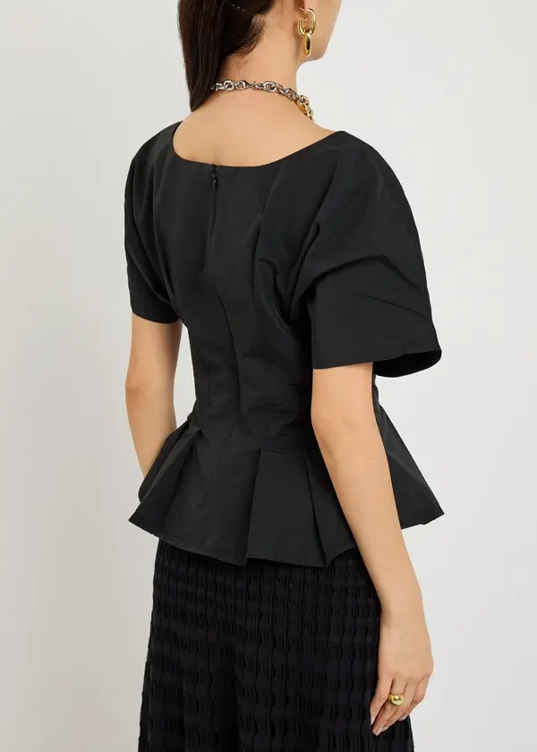 Simkhai Rozen Pleated Cotton-blend Top