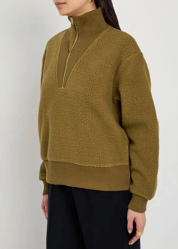 Varley Jaylin Half-zip Fleece Sweatshirt - Olive
