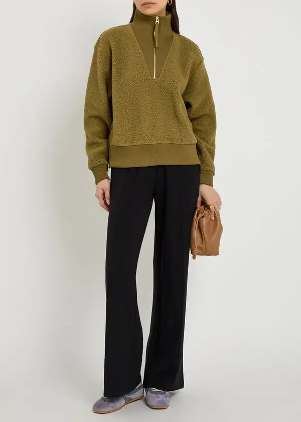 Varley Jaylin Half-zip Fleece Sweatshirt - Olive