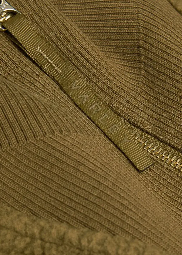 Varley Jaylin Half-zip Fleece Sweatshirt - Olive