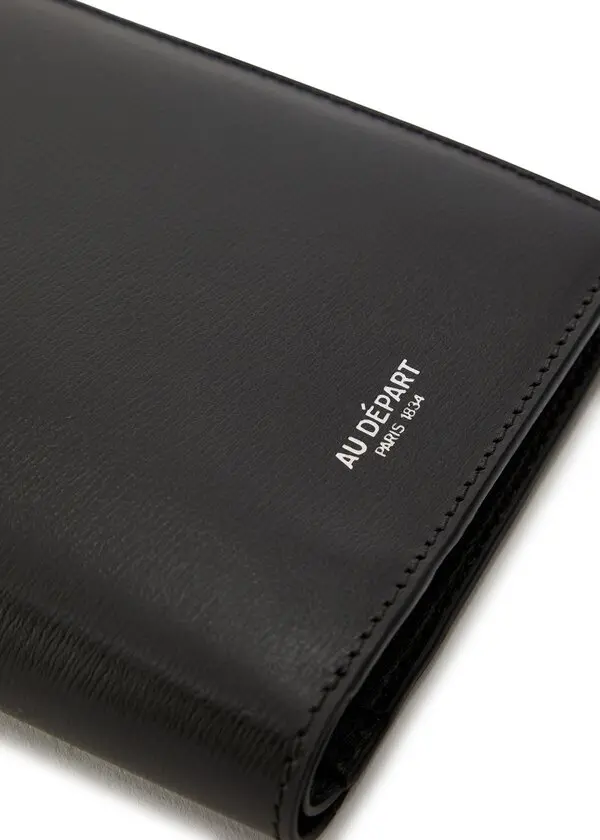 AU DEPART Logo Leather Passport Case