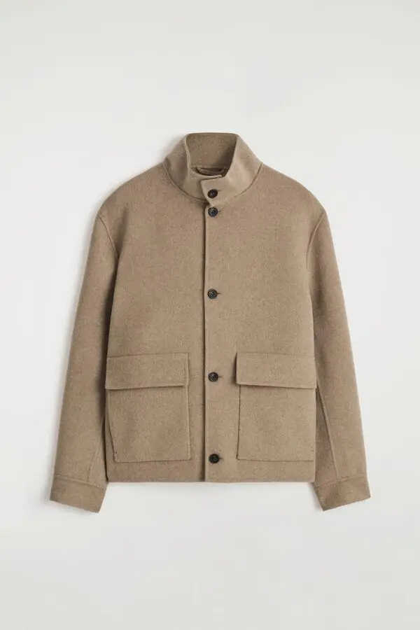 Cos Double-faced Wool Mock Neck Jacket