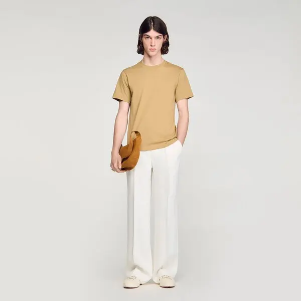 Sandro Cotton T-shirt - Beige