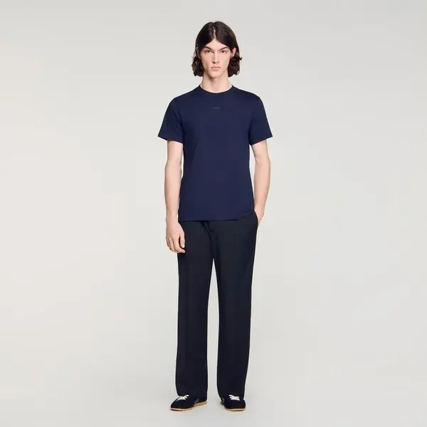 Sandro Cotton T-shirt - Navy Blue