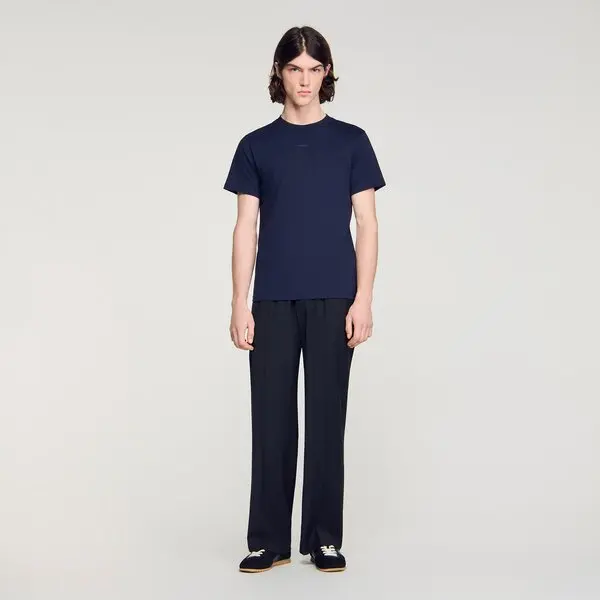 Sandro Cotton T-shirt - Navy Blue