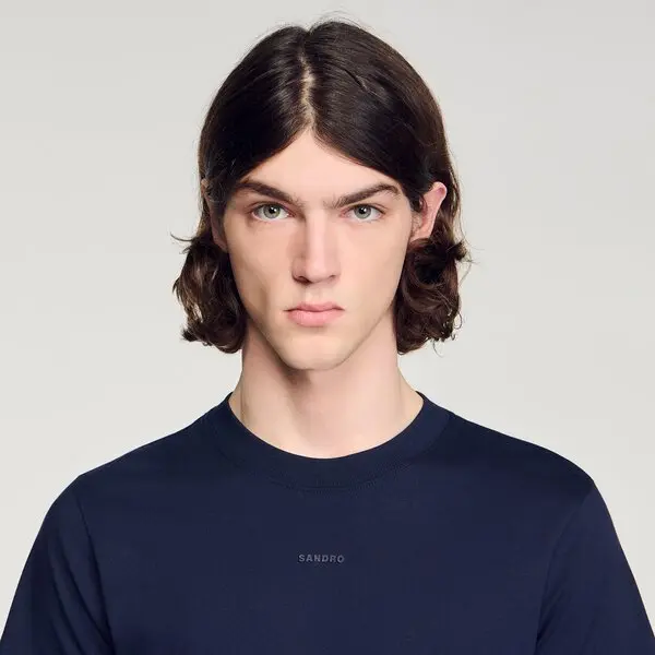 Sandro Cotton T-shirt - Navy Blue
