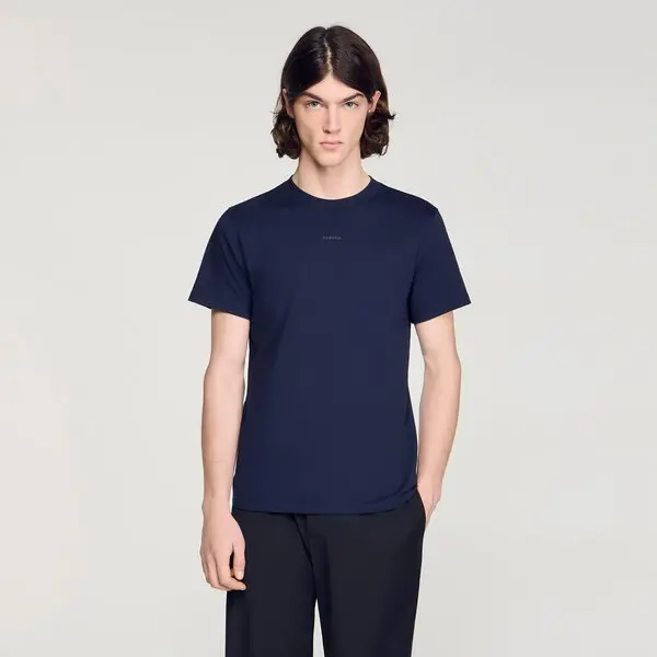 Sandro Cotton T-shirt - Navy Blue