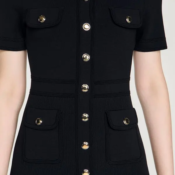 Sandro Button-up Knit Mini Dress