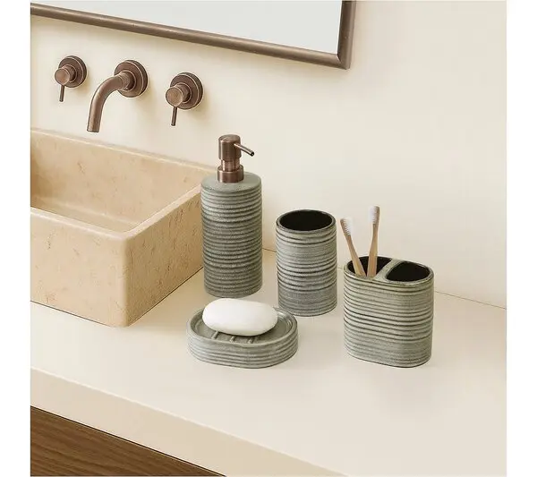 Frye Carson Sage 4 Piece Bath Accessory Set - One-color
