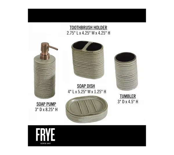 Frye Carson Sage 4 Piece Bath Accessory Set