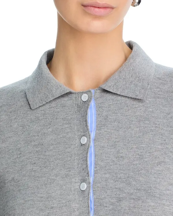 Aqua Collared Button-down Cardigan