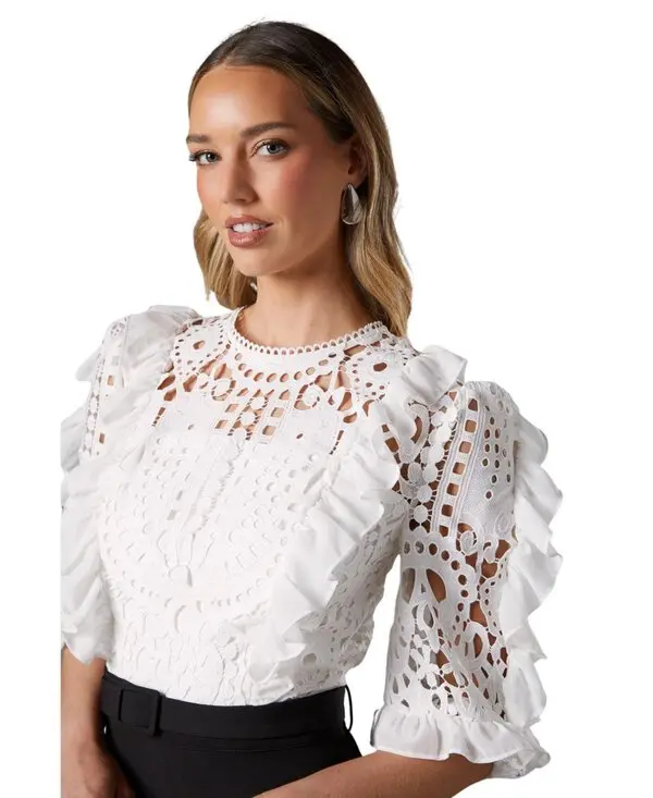 Coast Lace Cut Out Belted Jumpsuit
