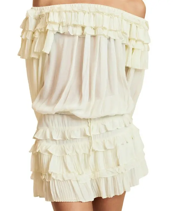 Cynthia Rowley Off-shoulder Ruffle Blouse - Off White