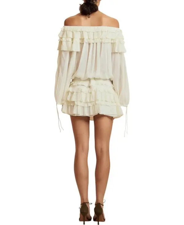 Cynthia Rowley Off-shoulder Ruffle Blouse - Off White