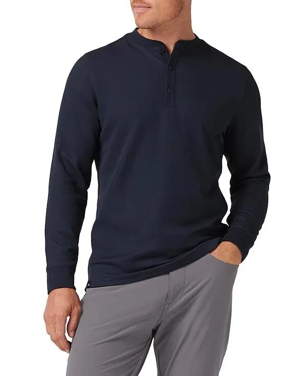 Mizzen+main Henderson Long Sleeve Henley - Navy