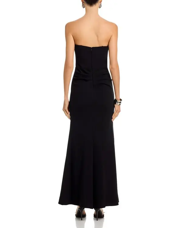Aqua Strapless Crepe Dress