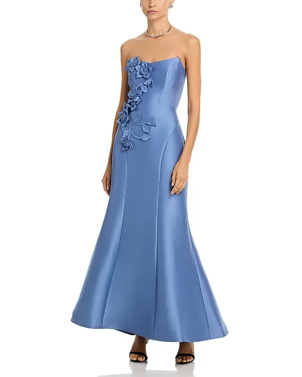 Aqua Strapless Mikdo Dress