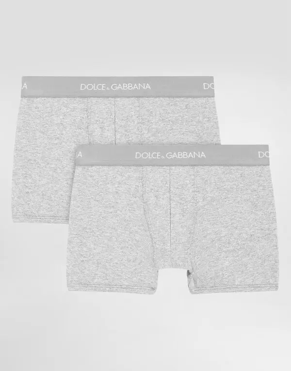 Dolce & Gabbana Boxer Two-pack With Branded Elastic - Grey