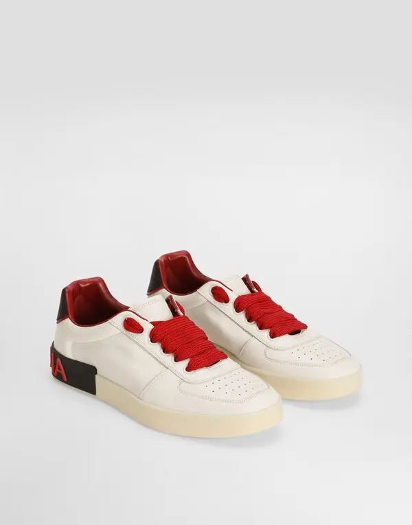 Dolce & Gabbana Portofino Sneakers In Nappa Leather - Multicolor